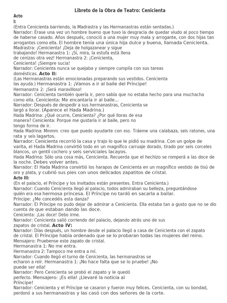 Libreto de La Obra de Teatro | PDF