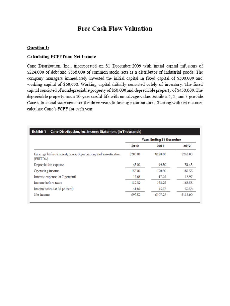 Practice 1 - FCF Valuation | PDF | Business | Finance & Money Management
