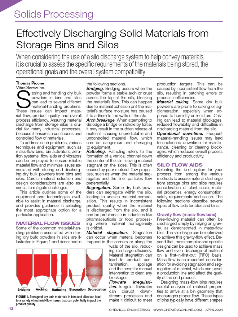 Effectively Discharging Solid Materials From Storage Bins and Silos ...