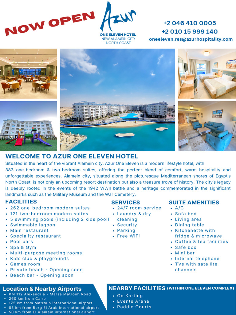 Azur One Eleven Hotel Fact Sheet July 21st 2024 | PDF | Hospitality ...