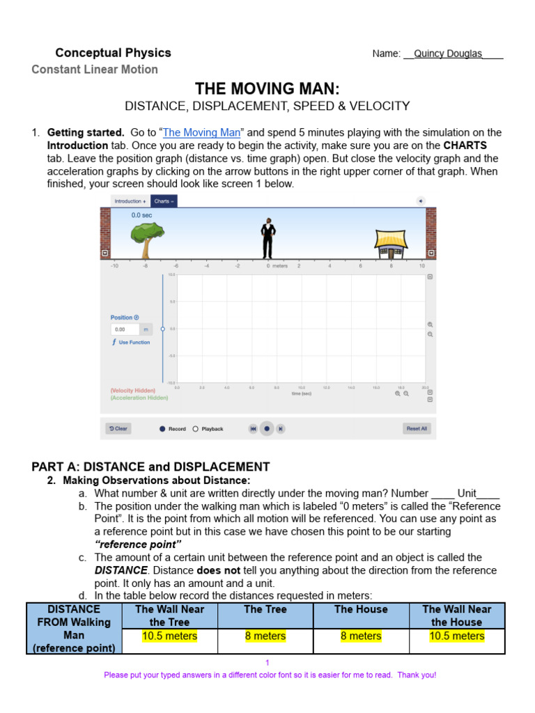 Moving Man Simulation Motion Concepts & Graphs | PDF | Acceleration | Speed
