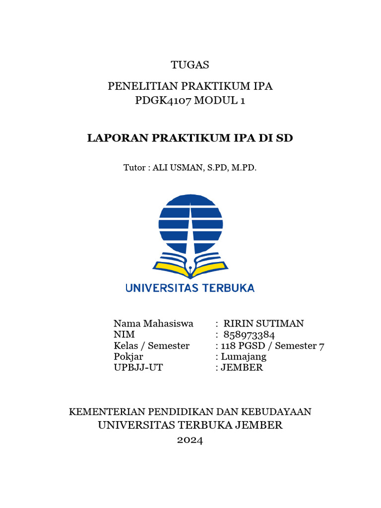 Ririn Sutiman 858973384 Praktikum IPA Di SD Modul 1 Dan 2 | PDF