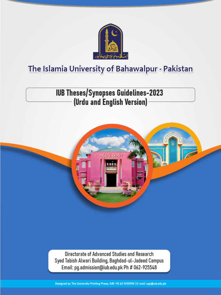 IUB Theses Synopses Guidelines 2023 | PDF | Thesis | Methodology