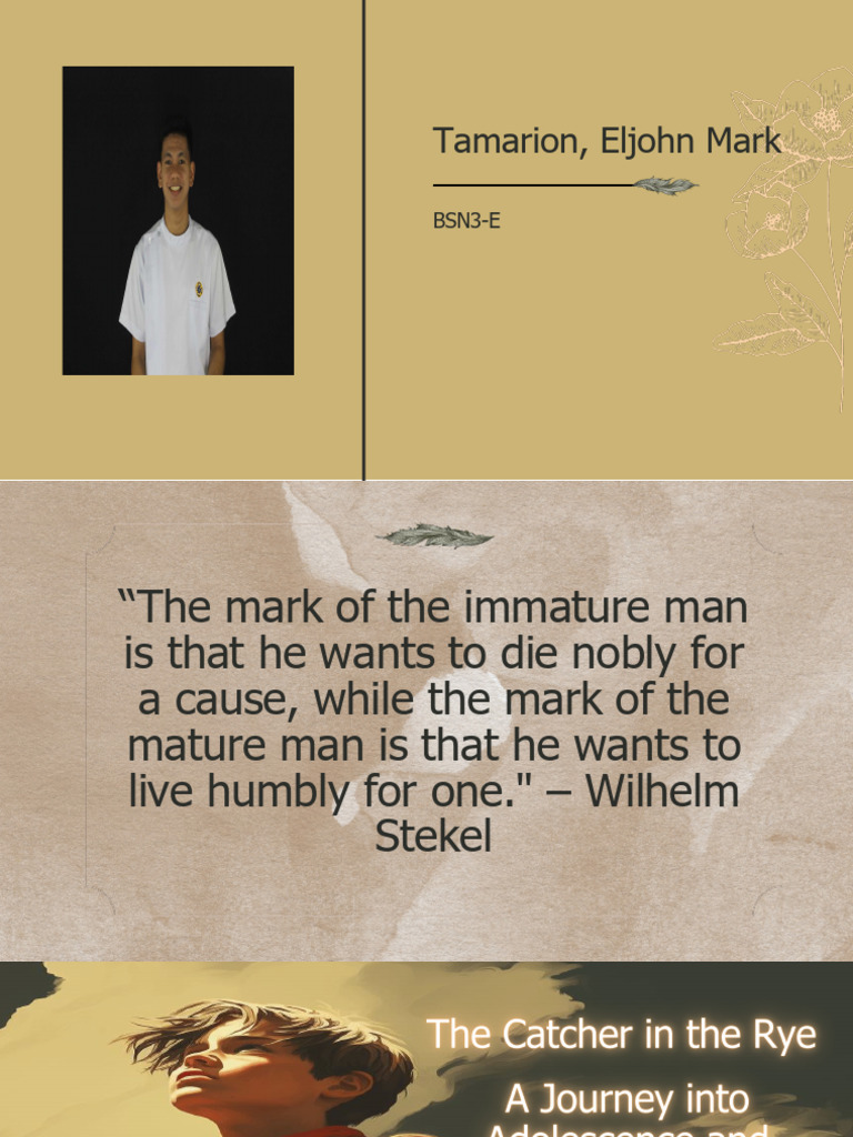 Tamarion - The Cather in The Rye | PDF | Social Psychology ...