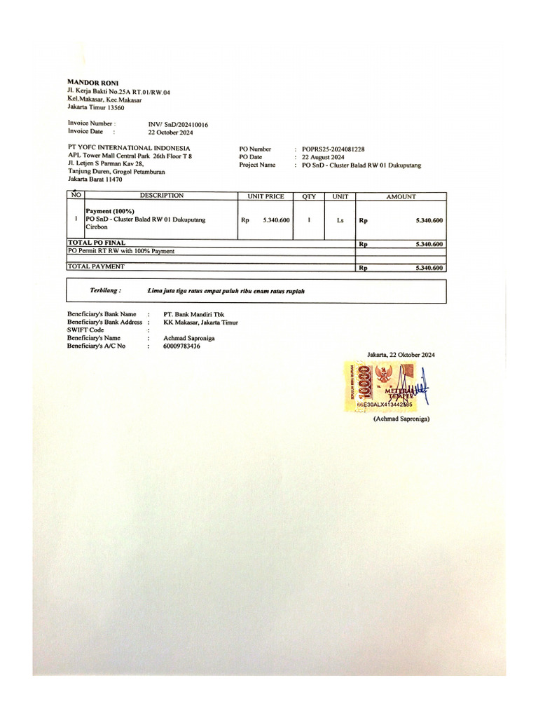INV - SnD.BALAD RW 01 | PDF