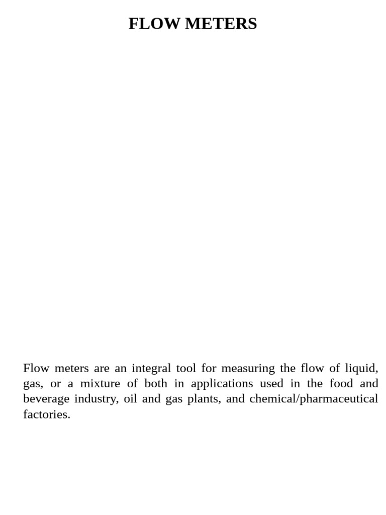 Comprehensive Guide to Flow Meters | PDF | Flow Measurement | Continuum ...