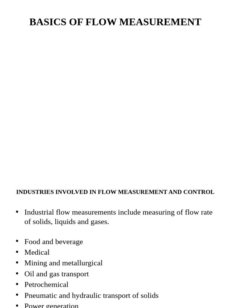 Basics of Flow Measurement | PDF | Viscosity | Reynolds Number
