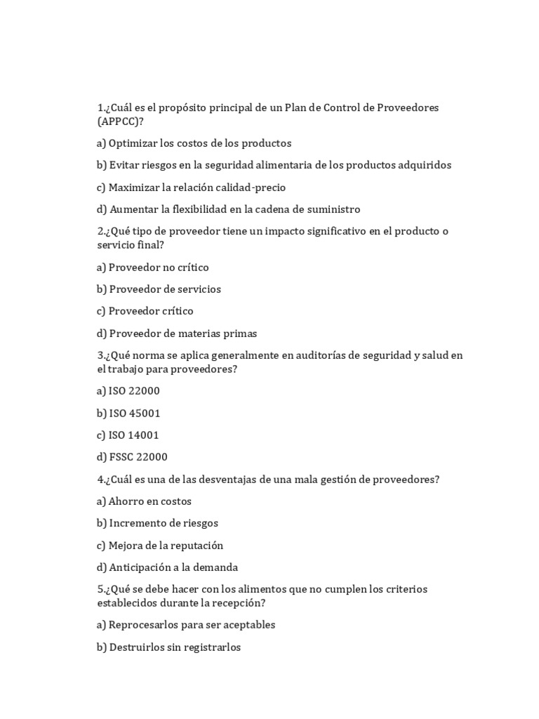 Preguntas | PDF | Análisis de Riesgo y Puntos Críticos de Control | Economias