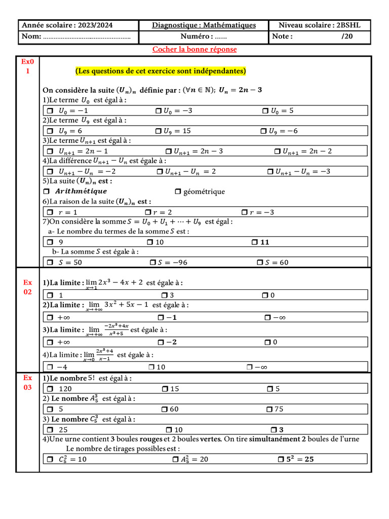 Eval Diag 2BSH | PDF
