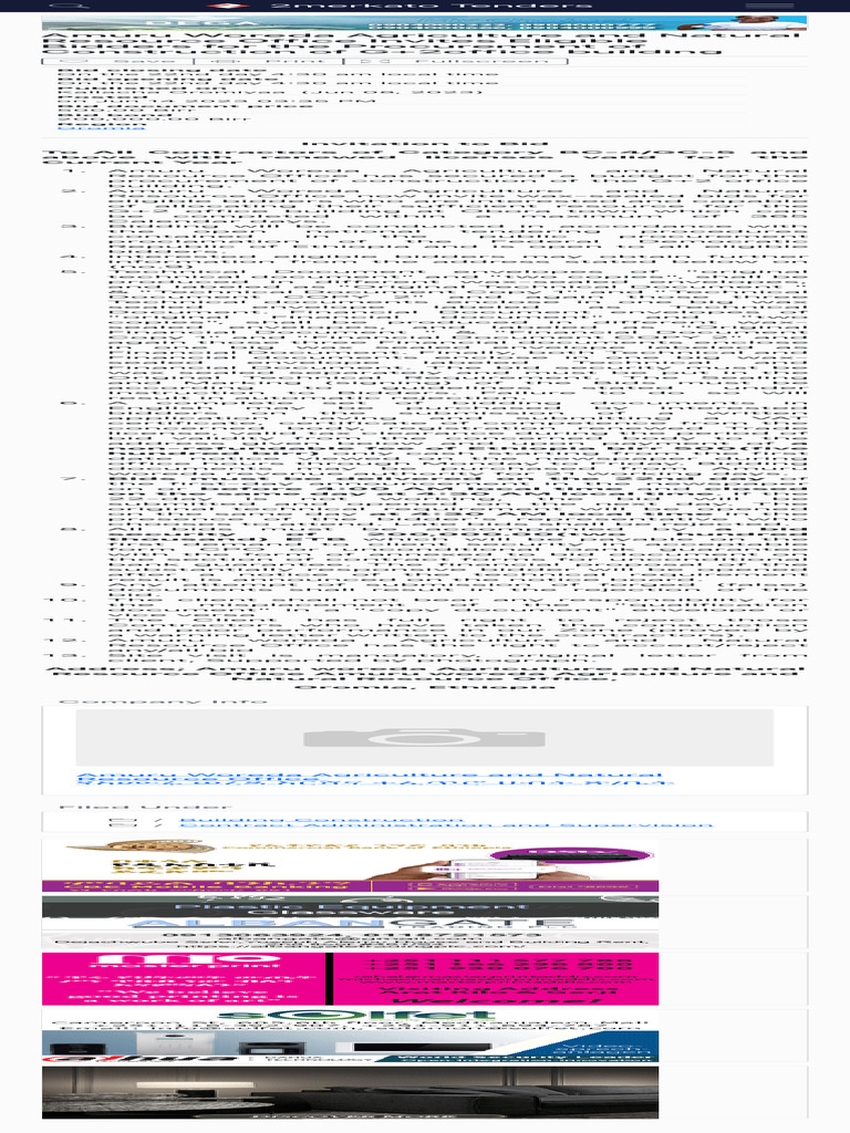 Amuru Woreda G+2 Office Construction Bid | PDF