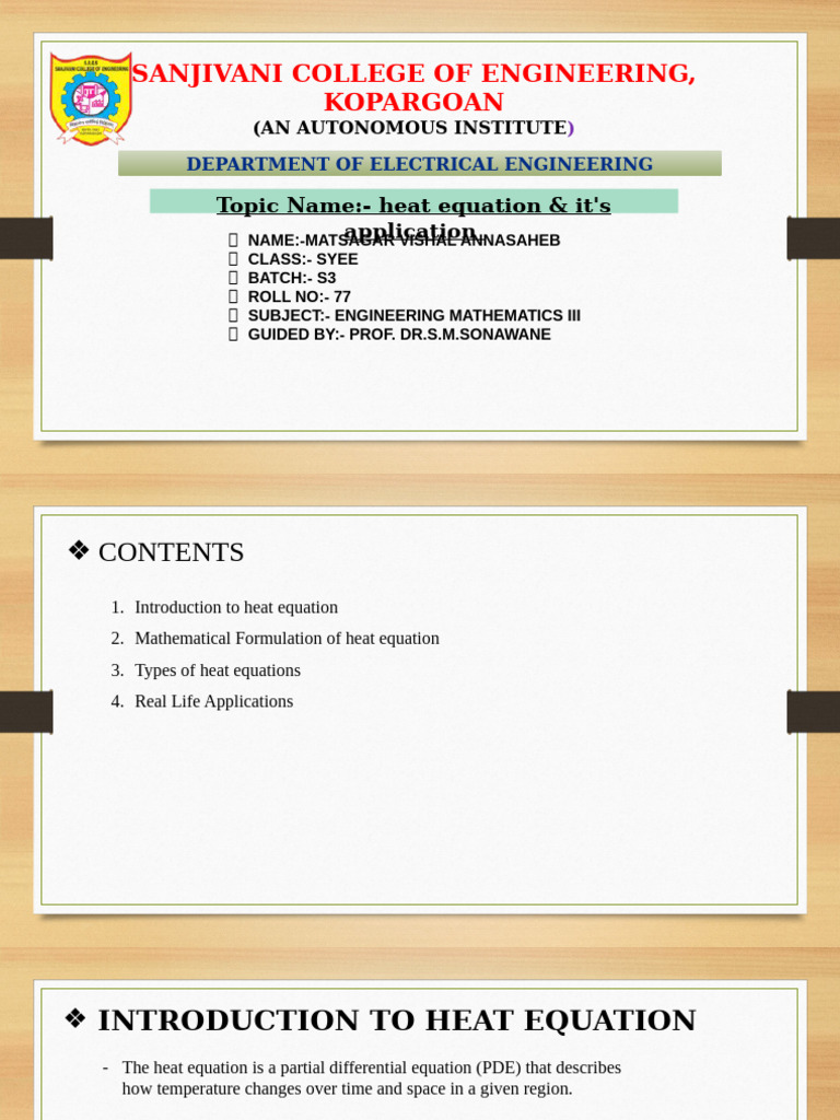 Heat Equation for Engineering Students | PDF
