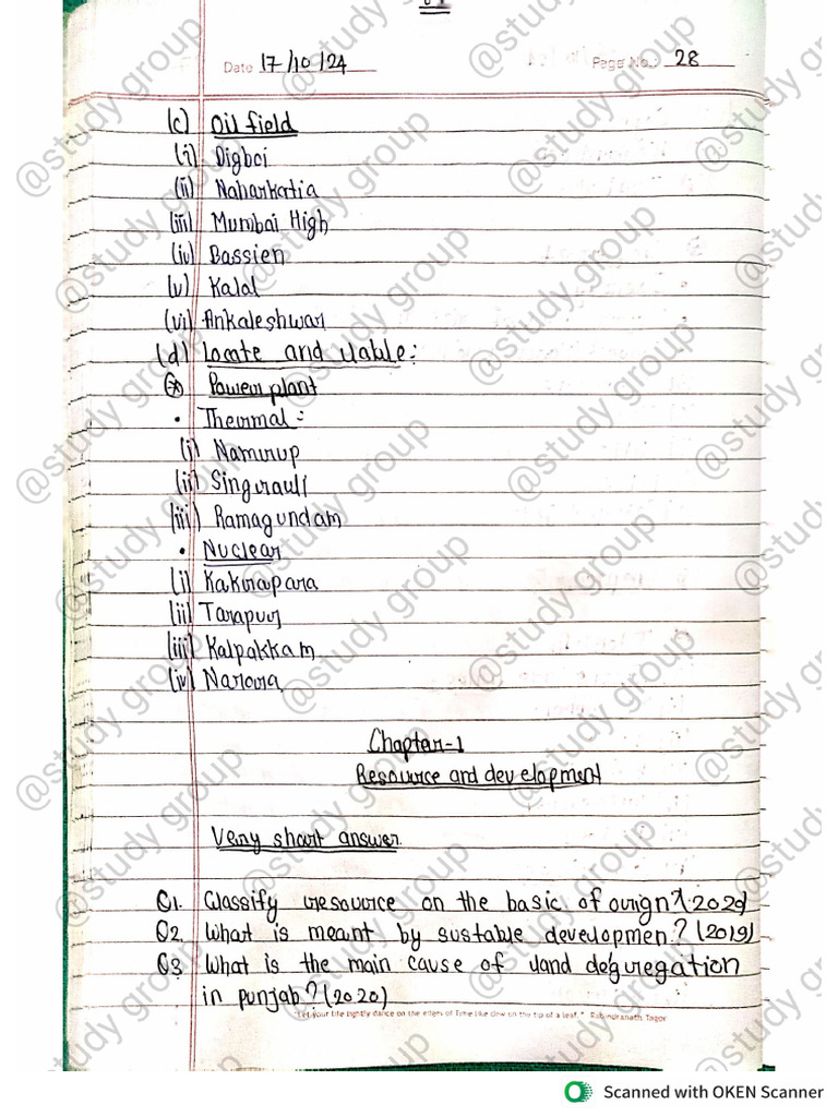 Geography Chapter 1 Extra Questions | PDF