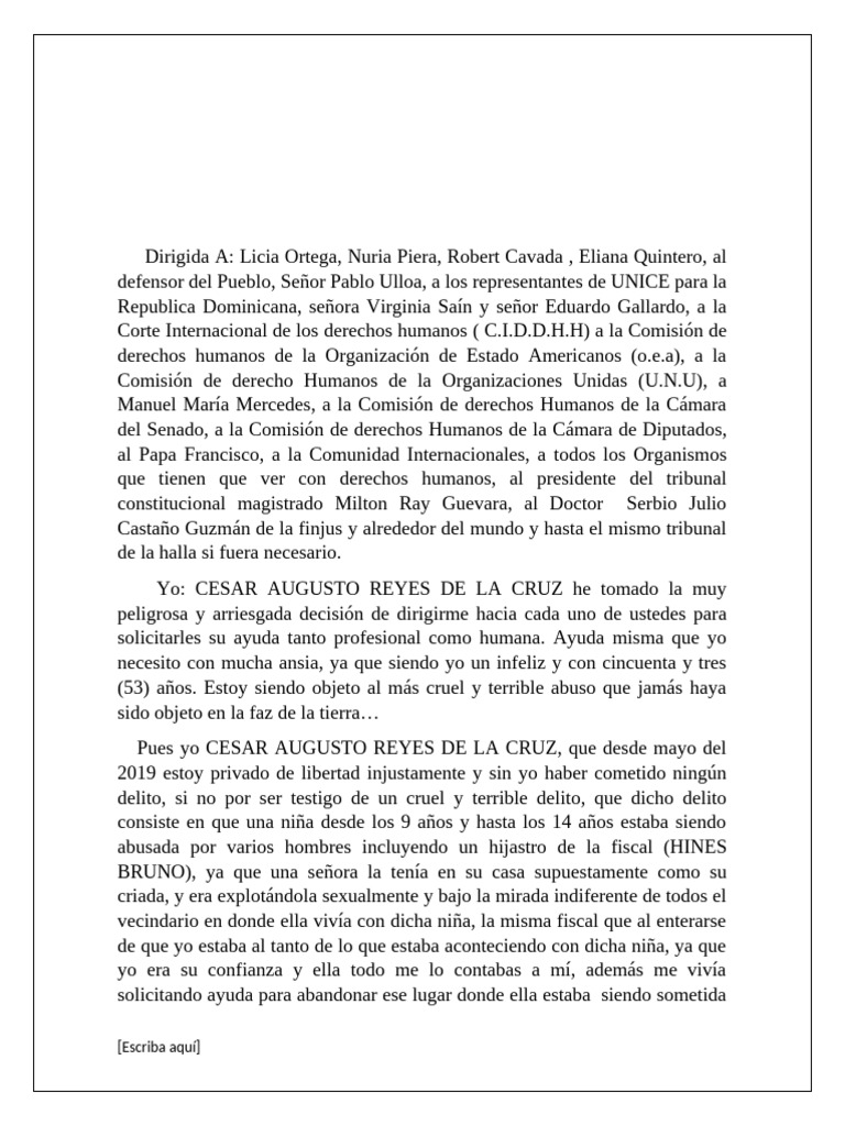 Como Redactar Un Escrito Informativo y Defensa de Derechos | PDF ...