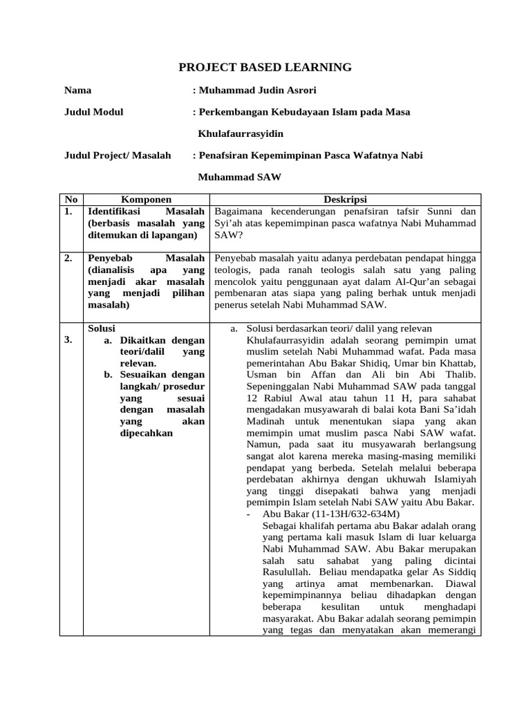 Project Based Learning | PDF | Agama & Spiritualitas