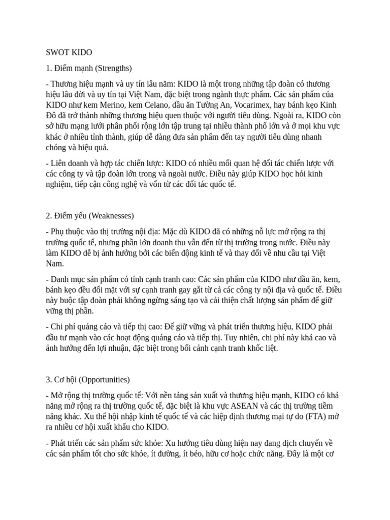 Swot Kido | PDF