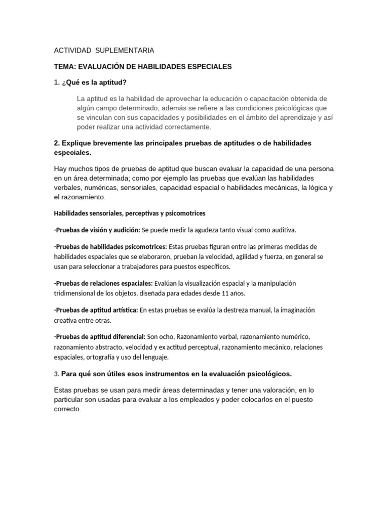 Actividad Suplementaria Psicometria | PDF