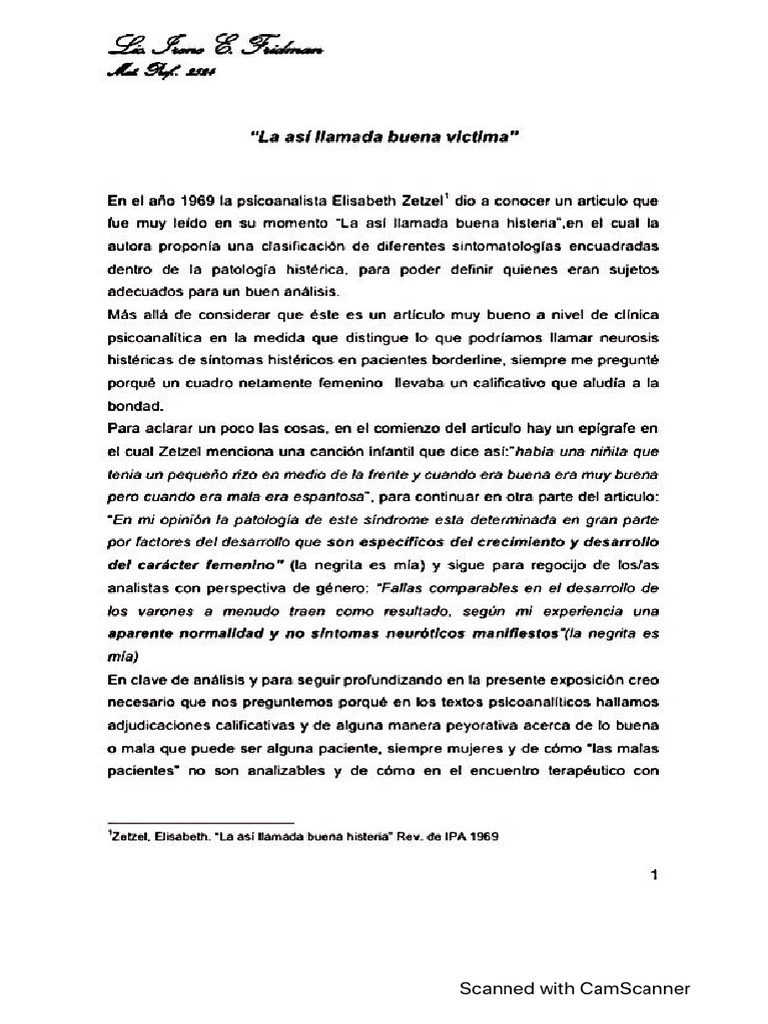 La Así Llamada Buena Víctima. Irene Fridman | PDF