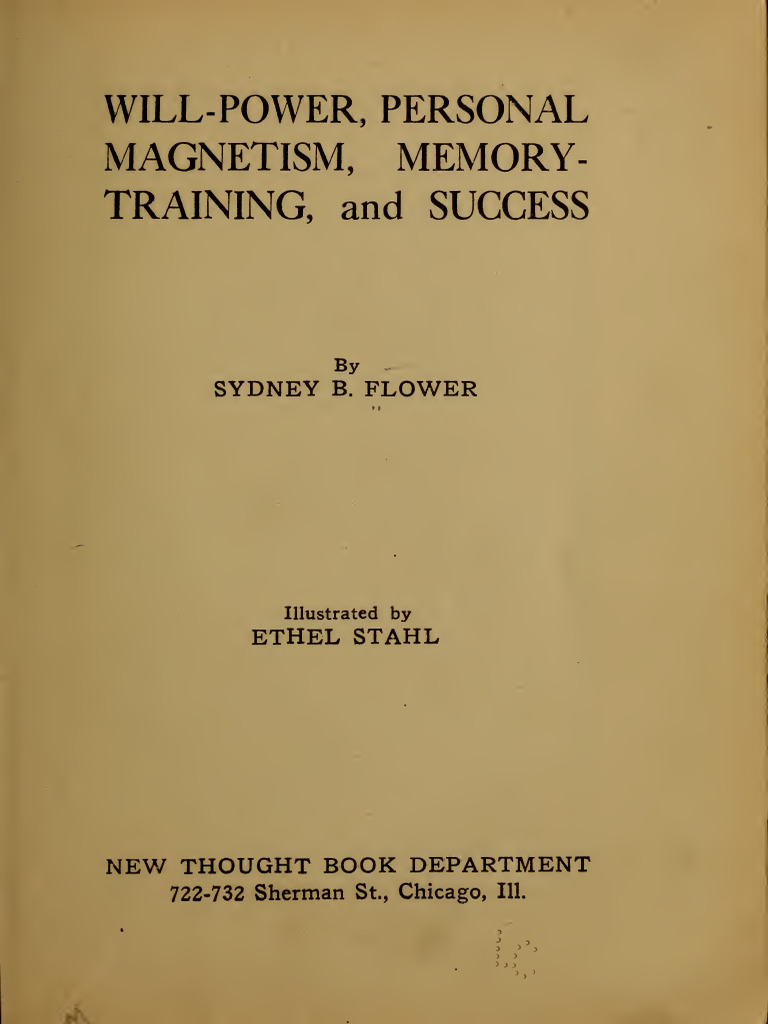 1921 Flower Will-Power Personal Magnetism Memory Training | PDF | Breathing | Epictetus