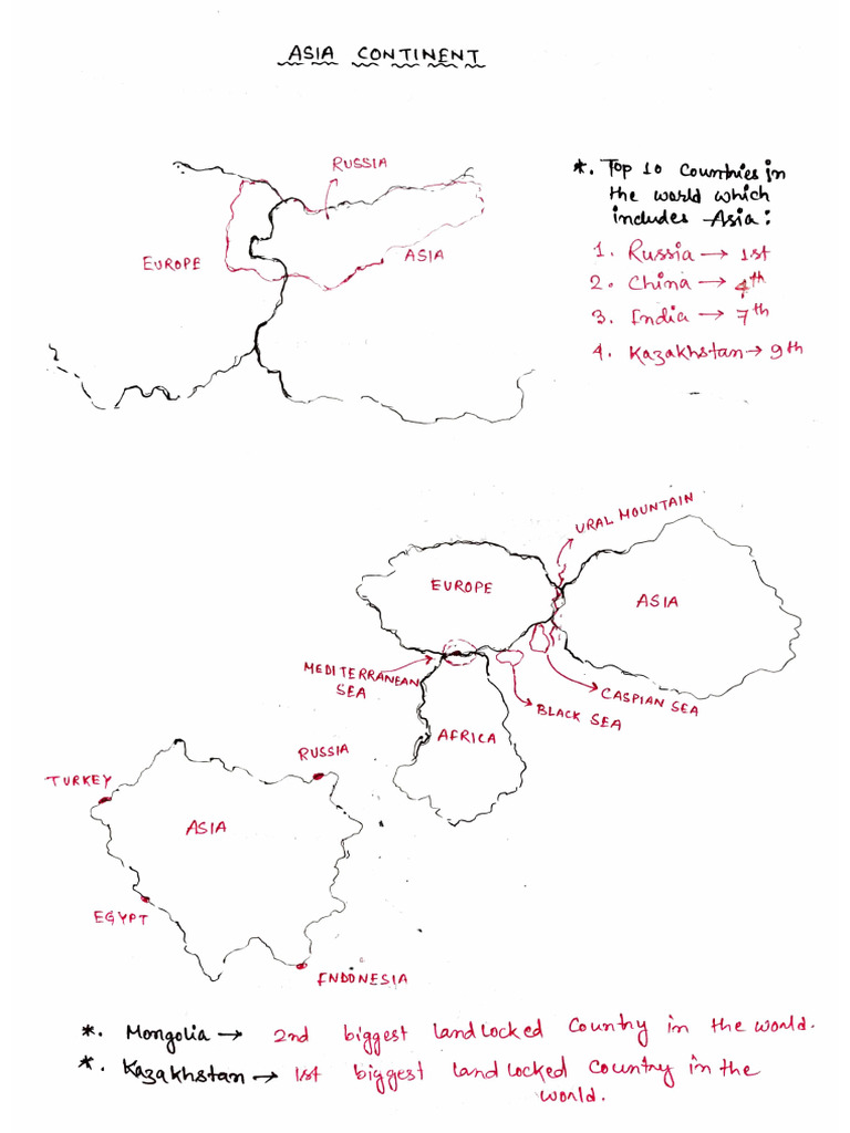 Asia Continent | PDF | Asia | Physical Geography