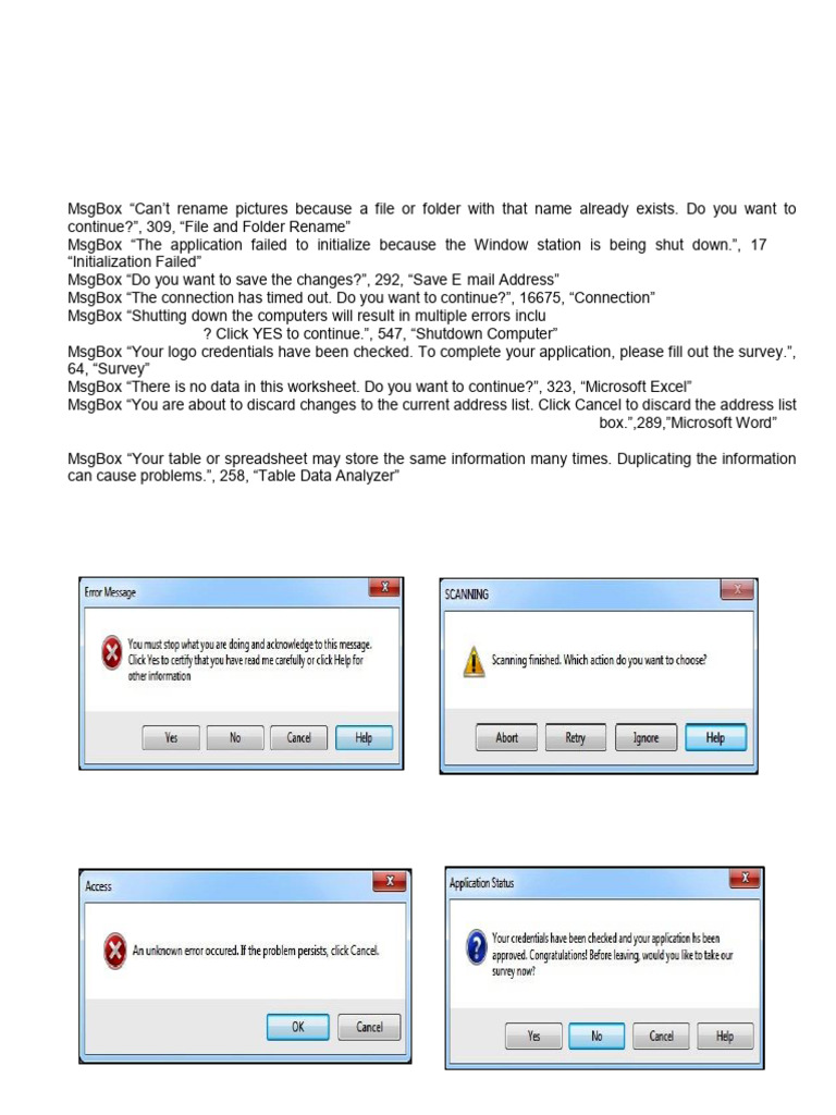 Quiz 1 MsgBox FDS | PDF