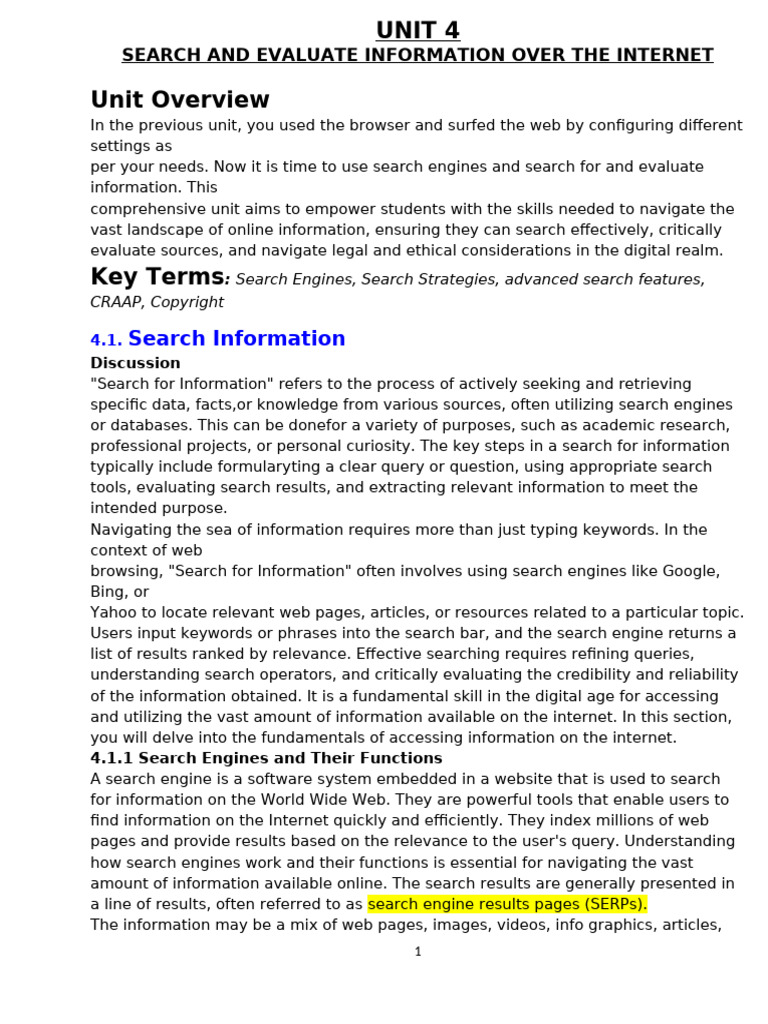 UNIT 4 cte note | PDF | Search Engine Optimization | World Wide Web