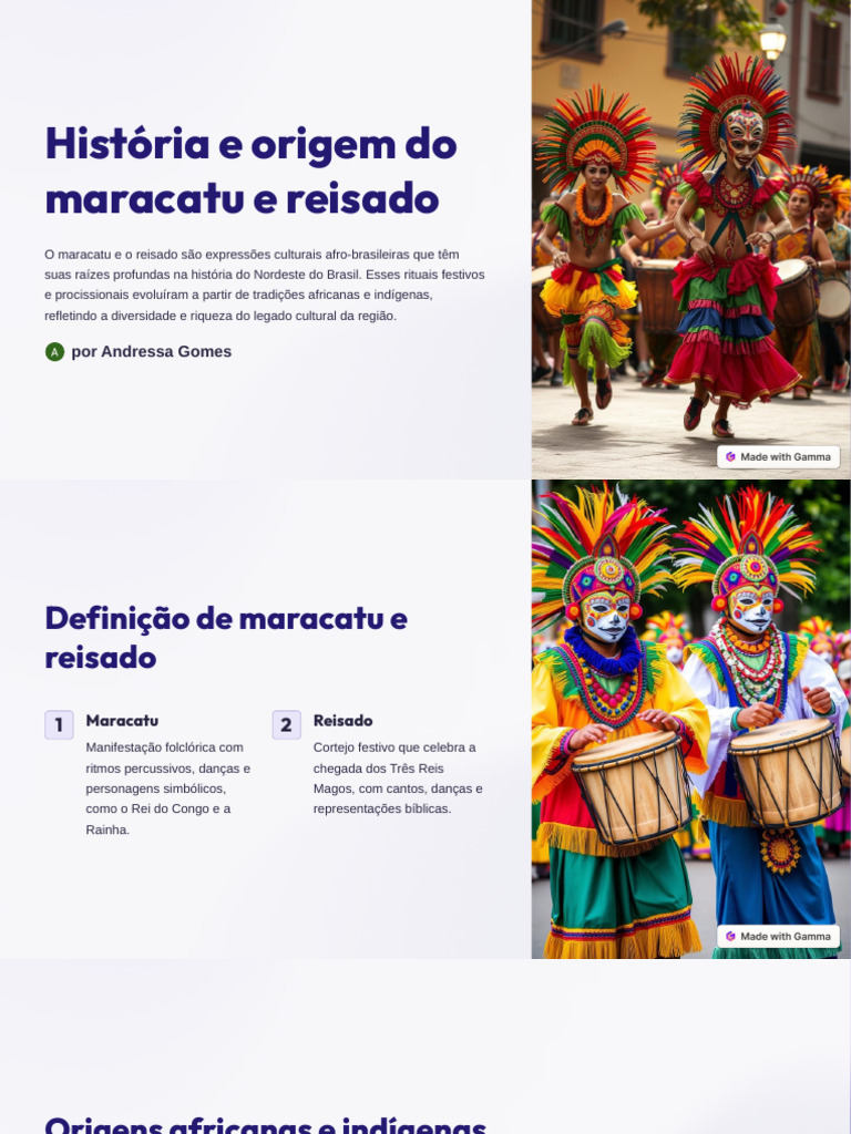 Origem do Maracatu e Reisado | PDF