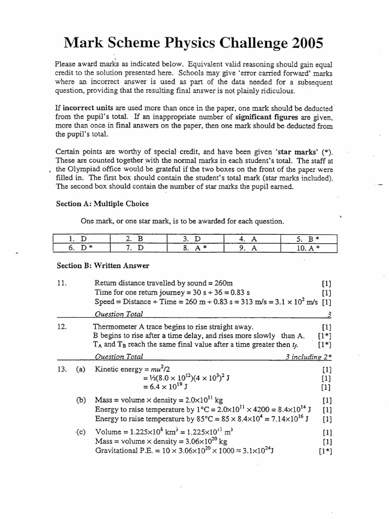 BPhO PC 2005 MS | PDF