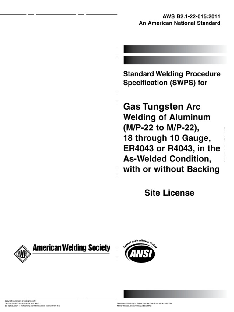 Aws B2.1-22-015-2011 | PDF