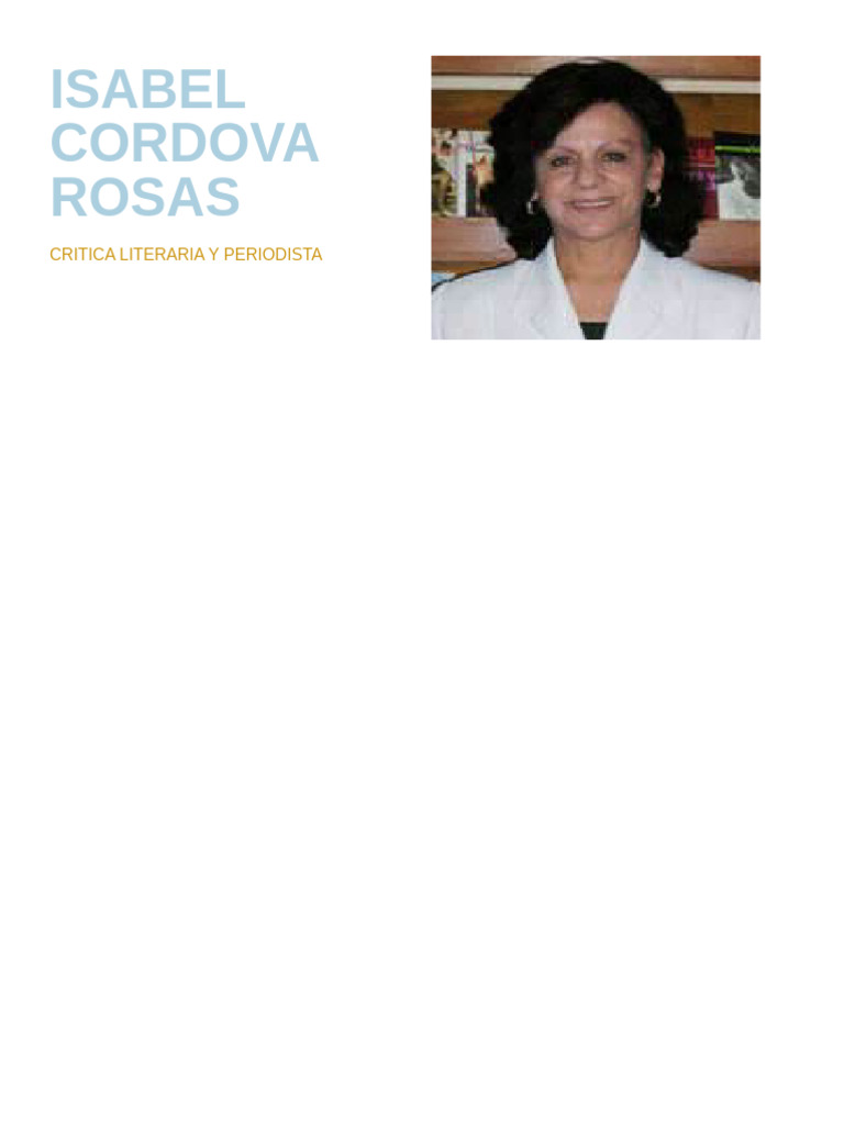 Obras de Isabel Córdova Rosas | PDF | Cuentos