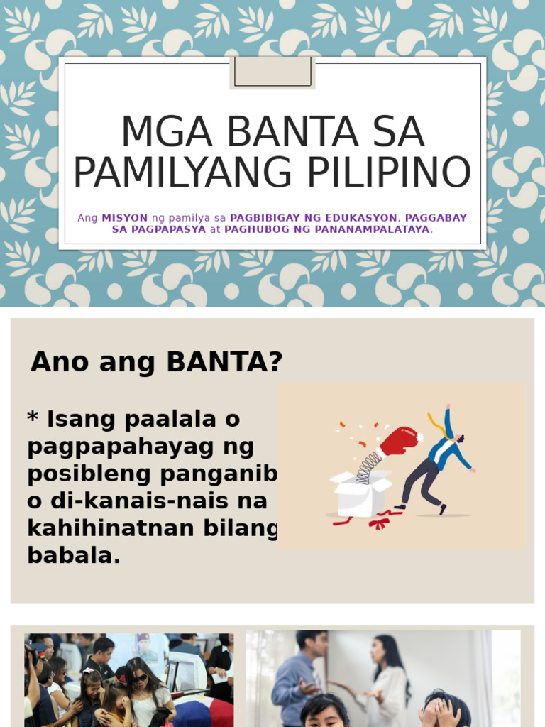 Mga Banta Sa Pamilyang Pilipino | PDF