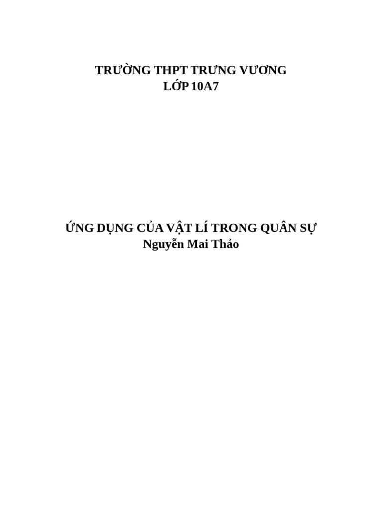 Trư NG THPT Trưng Vương | PDF