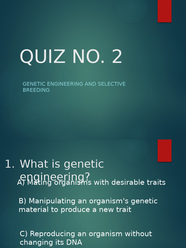 Genetic Engineering Quiz With Answer Key | PDF | Genetic Engineering ...