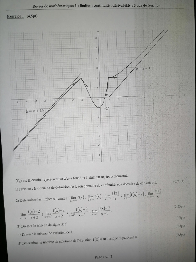Devoir Maths Nº1 Ts2 | PDF