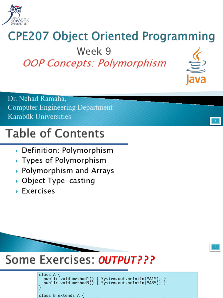 Understanding Polymorphism in OOP | PDF | Class (Computer Programming) | Method (Computer ...