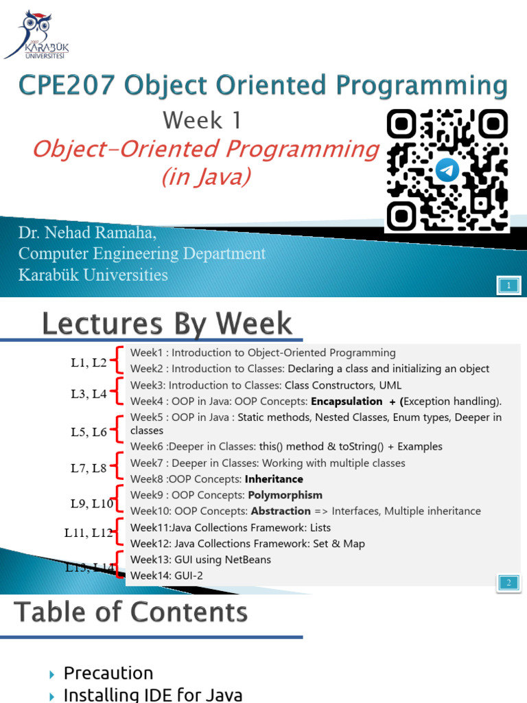 CPE207 Object Oriented Programming (Week 1) | PDF | Class (Computer Programming) | Object ...