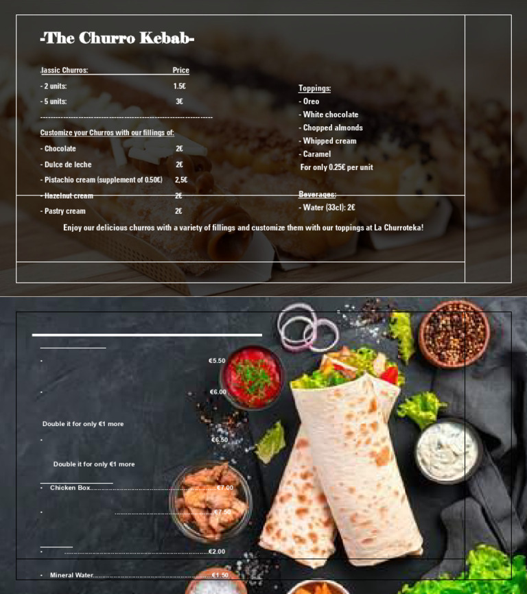 The Churro Kebab-: Toppings: - Oreo - White Chocolate - Chopped Almonds ...