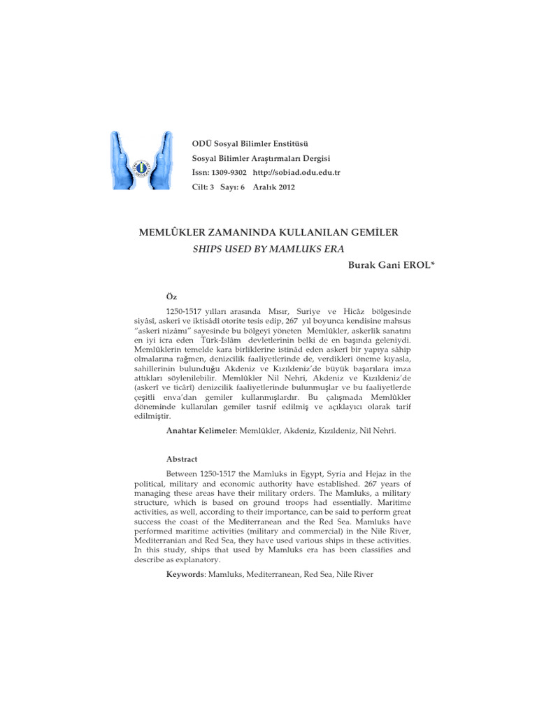 Memlukler Zamaninda Kullanilan Gemi Ler | PDF