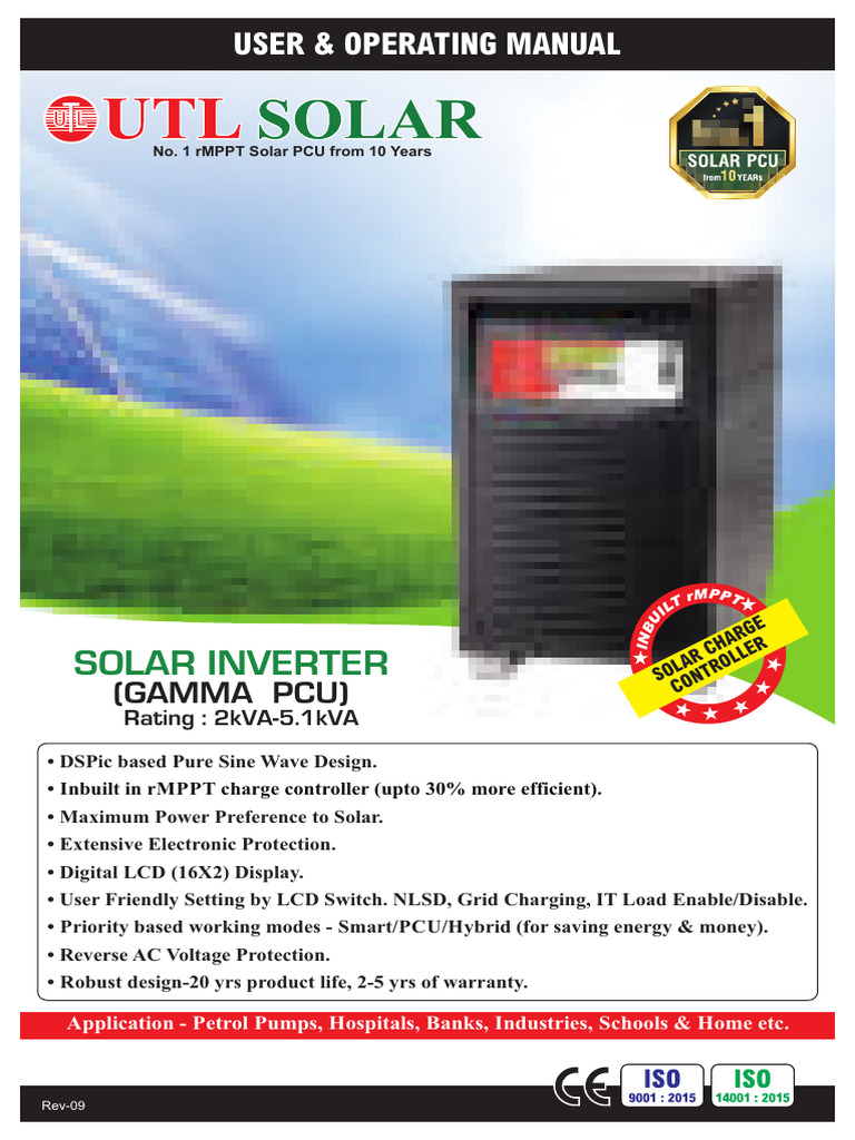 844208gama Solar Pcu Manual | PDF | Power Inverter | Battery Charger