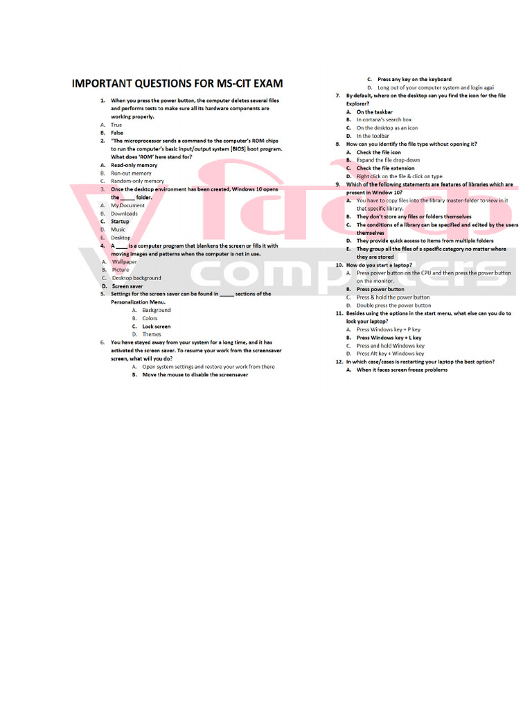 Computer Questions | PDF