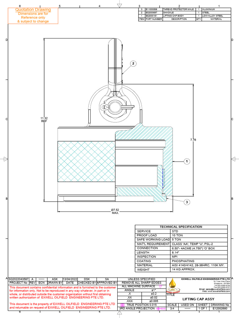 #37 E12002680 (Lifting Cap Assy) | PDF
