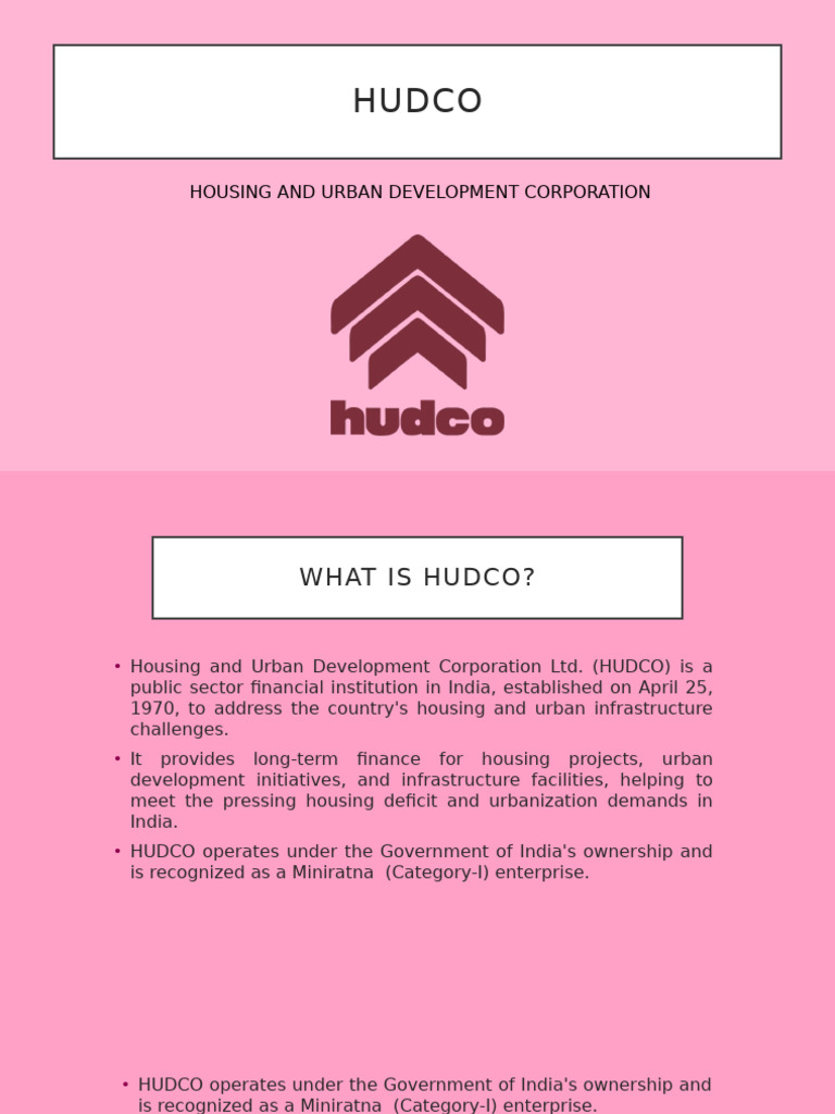 HUDCO | PDF | Infrastructure | Economies