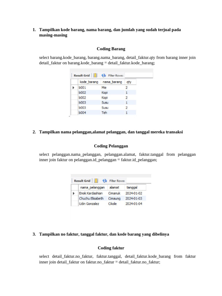 Query SQL untuk Data Penjualan dan Pelanggan | PDF