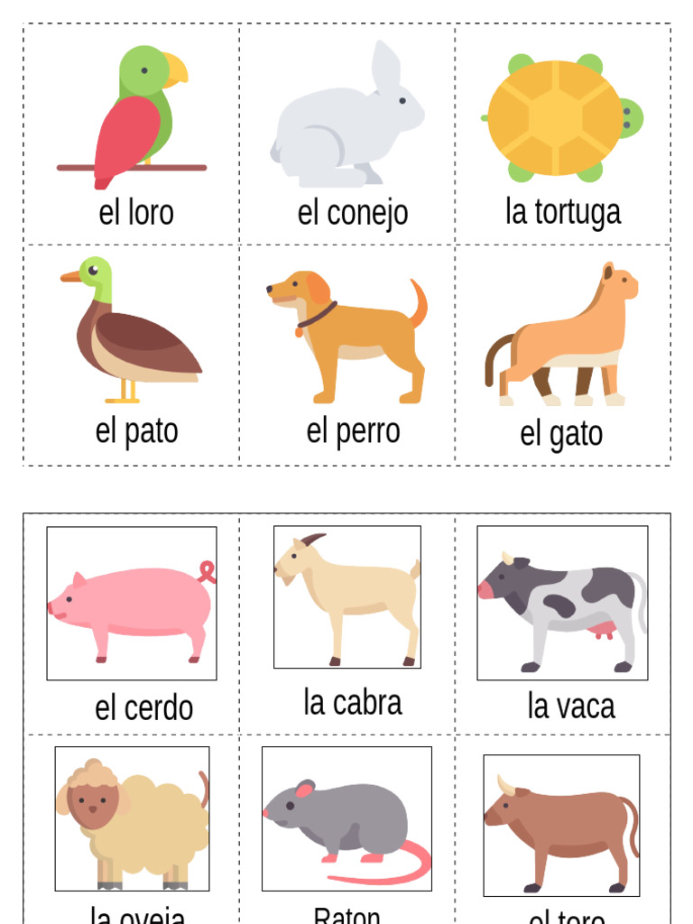Tarjetas Vocabulario Animales de Granja | PDF