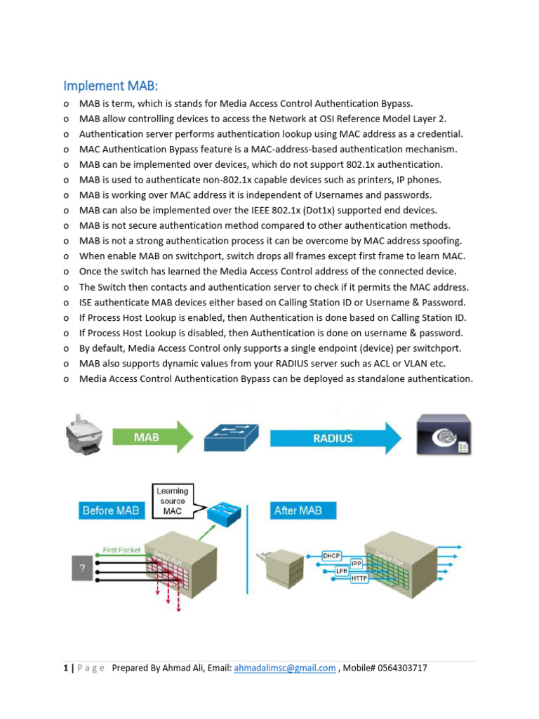 Implementing MAC Authentication Bypass | PDF
