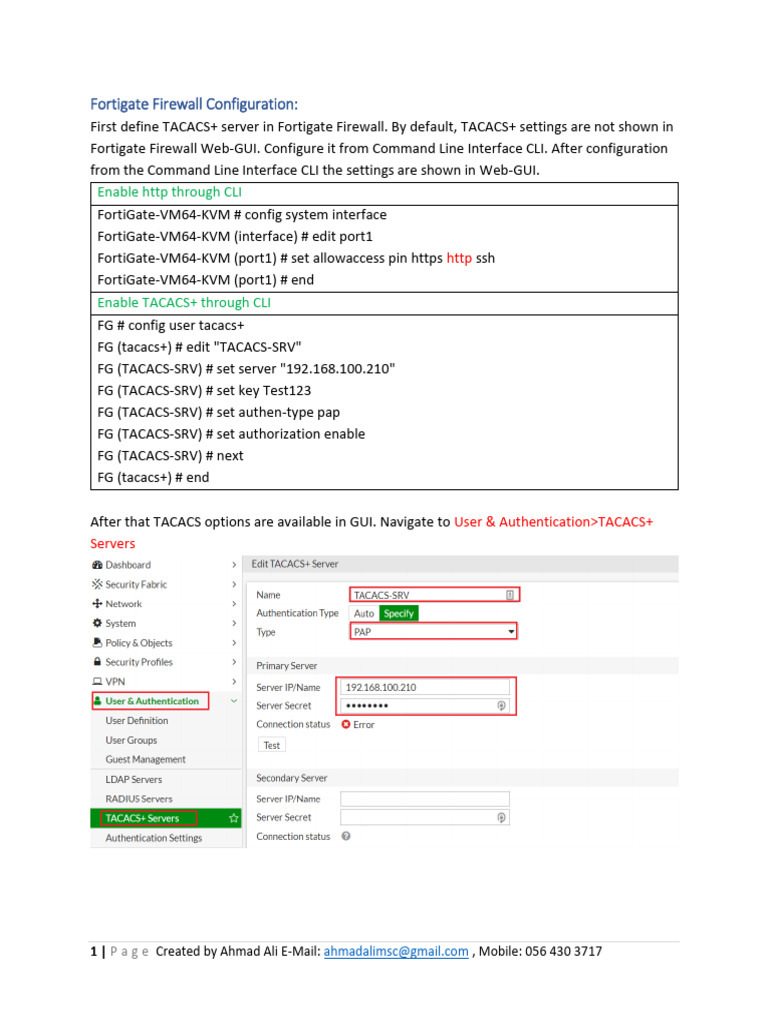 67-Fortigate Firewall Configuration-P2 | PDF | Command Line Interface | User (Computing)