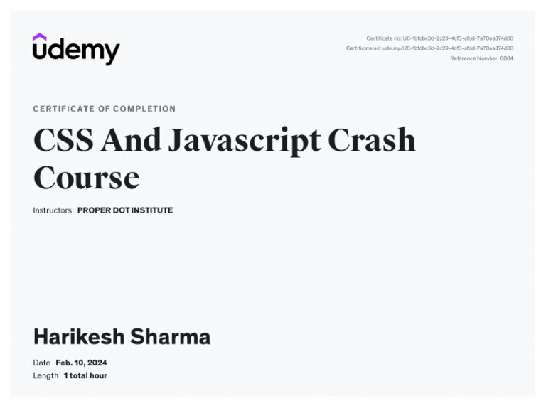 CSS and Javascript Certificate | PDF