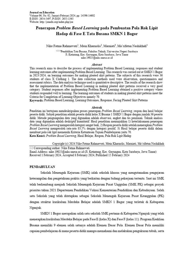 Pengembangan Modul Berbasis Based Learning Rok Lipit Hadap | PDF ...