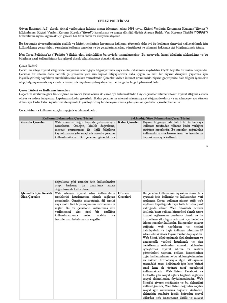 Cerez Politikasi TR | PDF