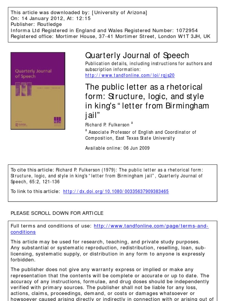 The Public Ltter As A Rhetorical Form - Richard Fulkerson | PDF ...