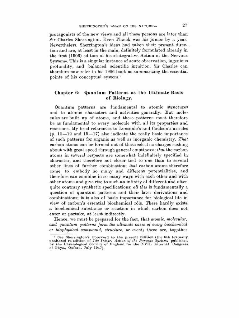 Chapter 6 - Quantum Patterns As The Ultimate Basis of Biology (Journal ...